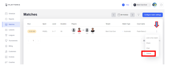 How to manage Open Matches in Playtomic Manager – Playtomic Manager