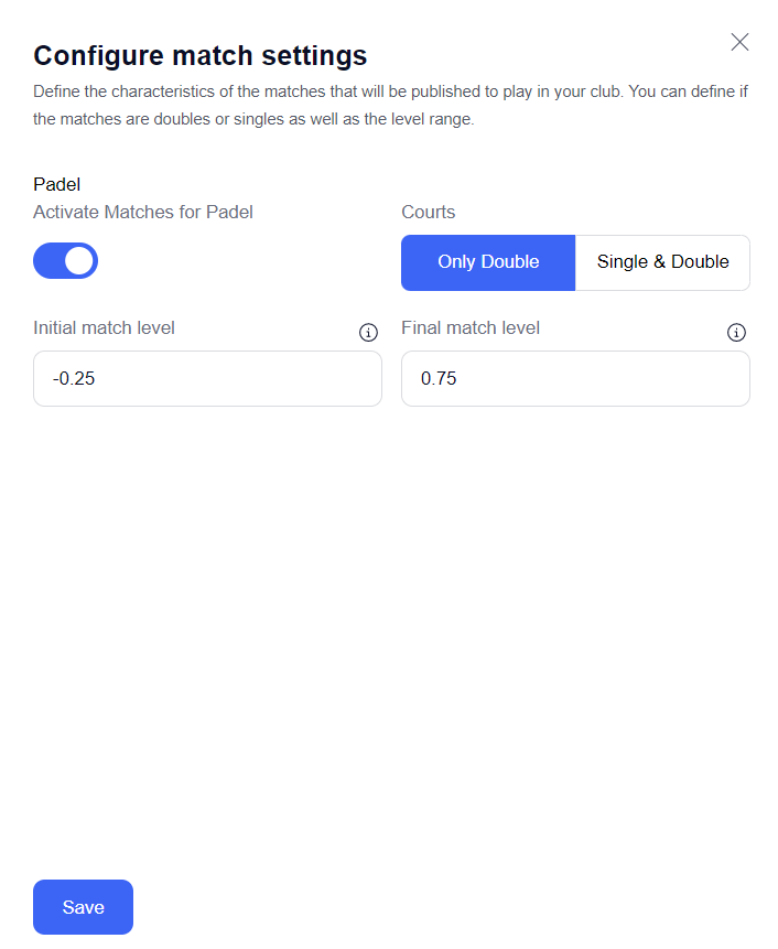How to configure "Open Matches" at your Club – Playtomic Manager