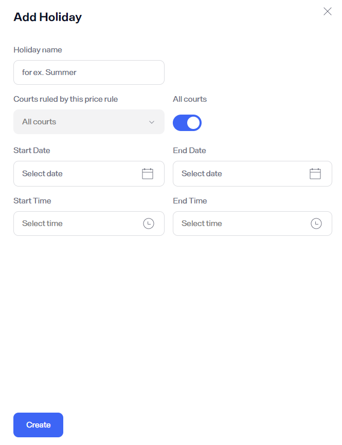How to add/edit/delete Holidays – Playtomic Manager