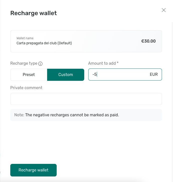 Club or Merchant Wallets – Playtomic Manager